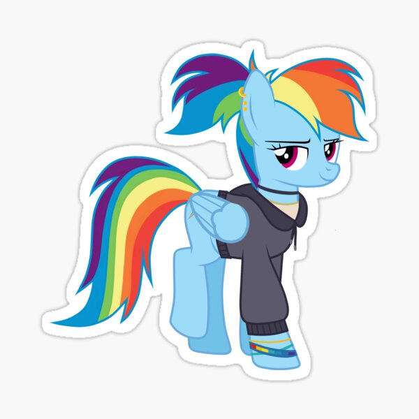 "College Rainbow Dash" Sticker for Sale by GordonJennie | Redbubble