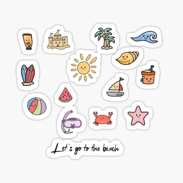 "Beach stickersheet" Sticker by lasagnelli | Redbubble