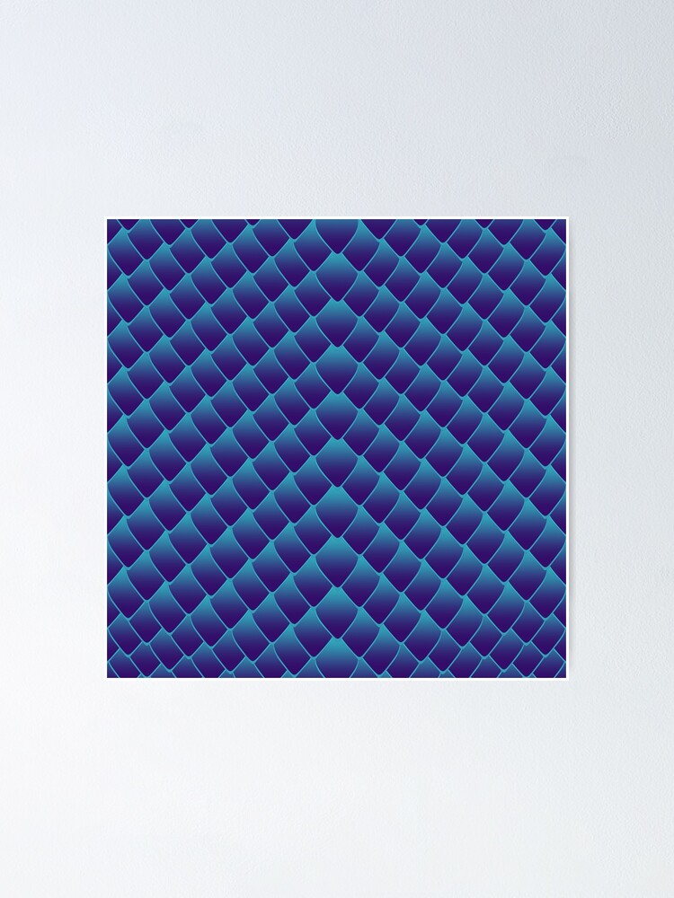 "Small Sharp Midnight Blue Mermaid Scales" Poster by OrangeSiren ...