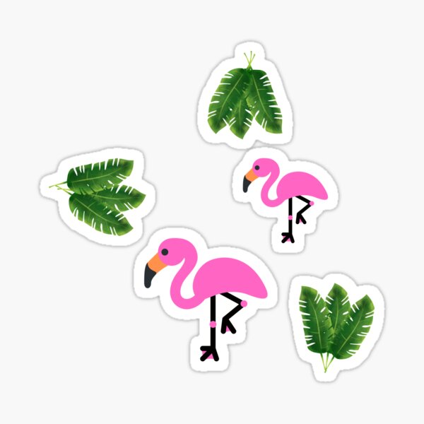 "Flamingo Stickers" Sticker for Sale by LucianaArts | Redbubble