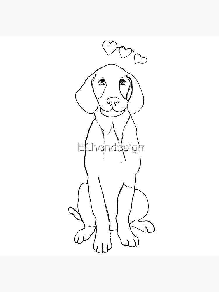 "Line drawing Labrador retriever" Art Print for Sale by EChendesign ...