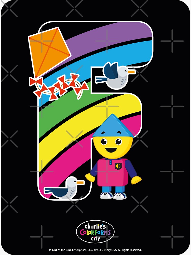 "Initial F Charlie's Colorforms City" Sticker by Eenig | Redbubble