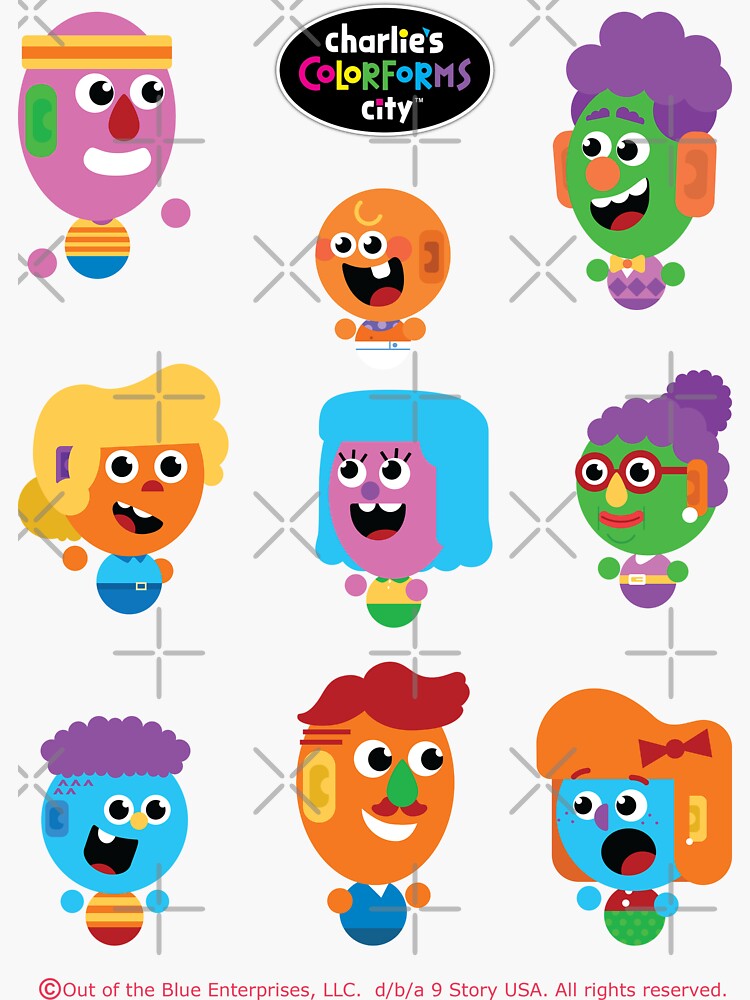 "Charlie's Colorforms City - Silly Faces" Sticker for Sale by ...