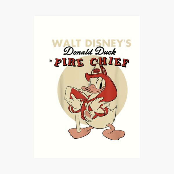 "Donald Duck Fire Chief " Art Print for Sale by LukKunakorn | Redbubble