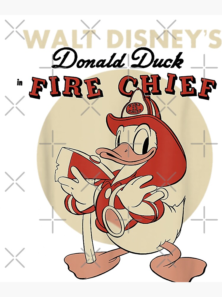 "Donald Duck Fire Chief " Art Print for Sale by LukKunakorn | Redbubble