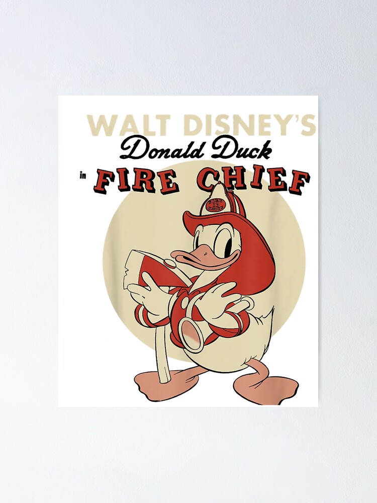 "Donald Duck Fire Chief " Poster for Sale by LukKunakorn | Redbubble