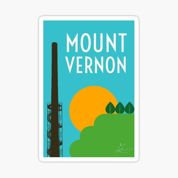 "Mount Vernon Travel Poster" Sticker for Sale by PolkaDotTurtle | Redbubble
