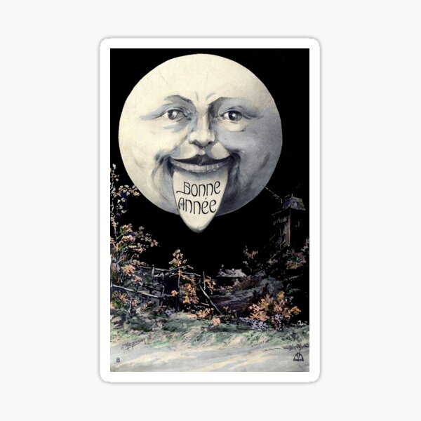 "Vintage moon man illustration" Sticker for Sale by ZvekiVintage ...