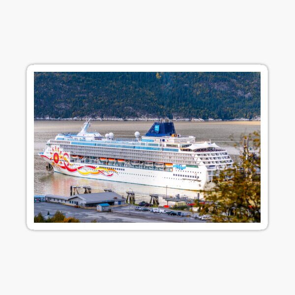 "NCL Sun Cruise Ship docked in Skagway" Sticker for Sale by ...