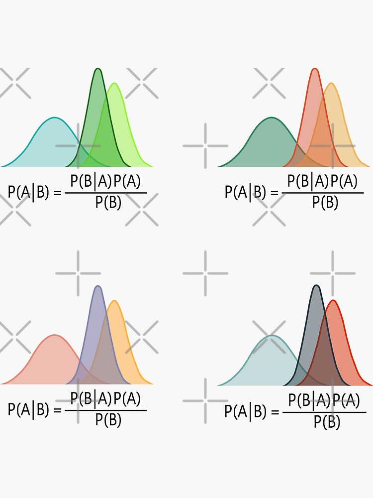 "bayesian " Sticker for Sale by FunnyGrief | Redbubble