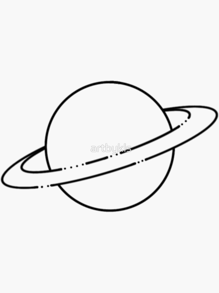 "Planet Line Drawing " Sticker by artbykls | Redbubble