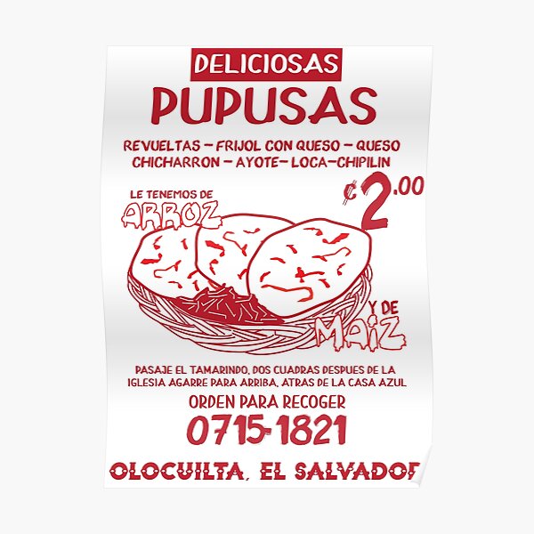 "Pupusas El Salvador Vintage" Poster for Sale by rodrigoescmejia ...