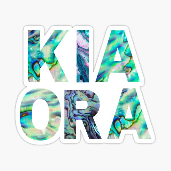 "Kia Ora Paua Shell Lettering" Sticker by AtarangiDesigns | Redbubble