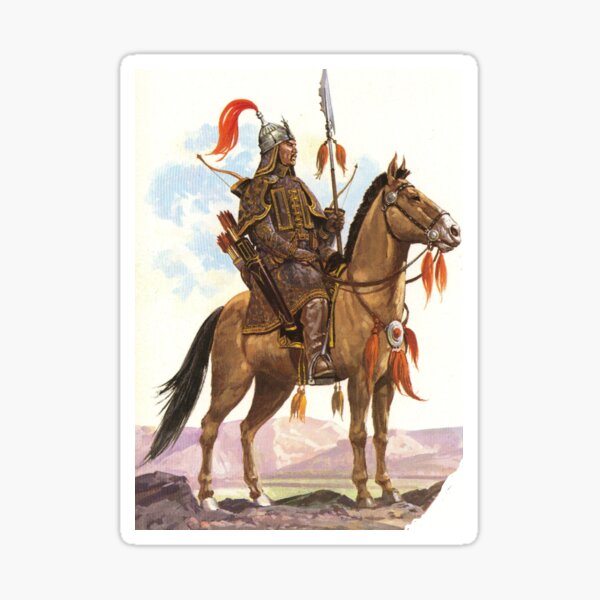 "Mongol Horsemen " Sticker for Sale by ANAKNEZIC | Redbubble