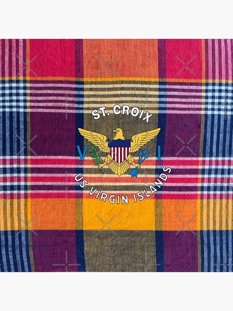 "US Virgin Islands Flag St. Croix USVI Madras Pattern Caribbean" Poster ...