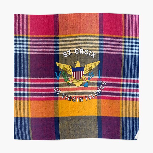 "US Virgin Islands Flag St. Croix USVI Madras Pattern Caribbean" Poster ...