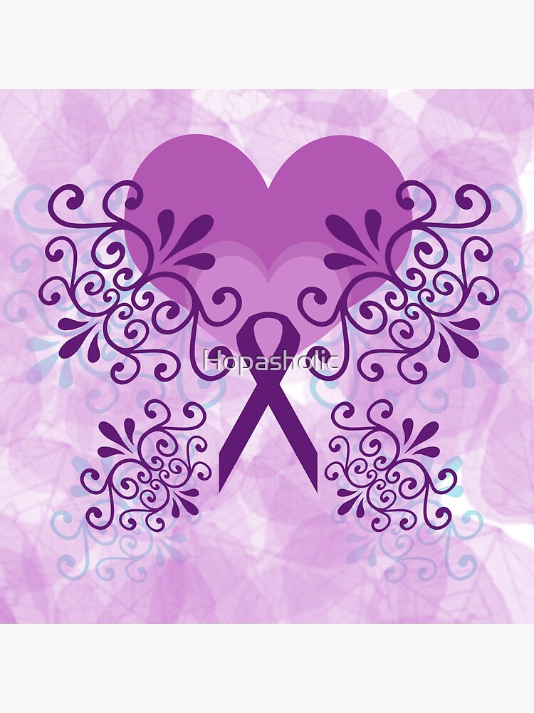 "Purple Ribbon, Butterfly 3" Sticker by Hopasholic | Redbubble