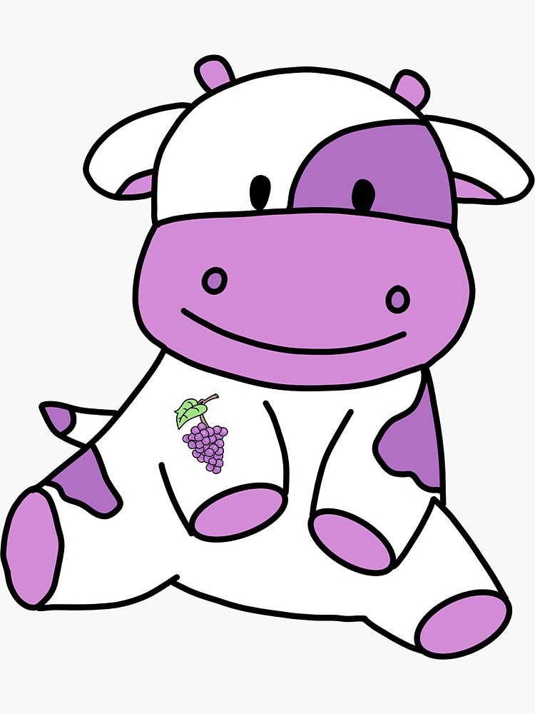"Grape Cow Sticker Design " Sticker for Sale by dripdropdesign | Redbubble