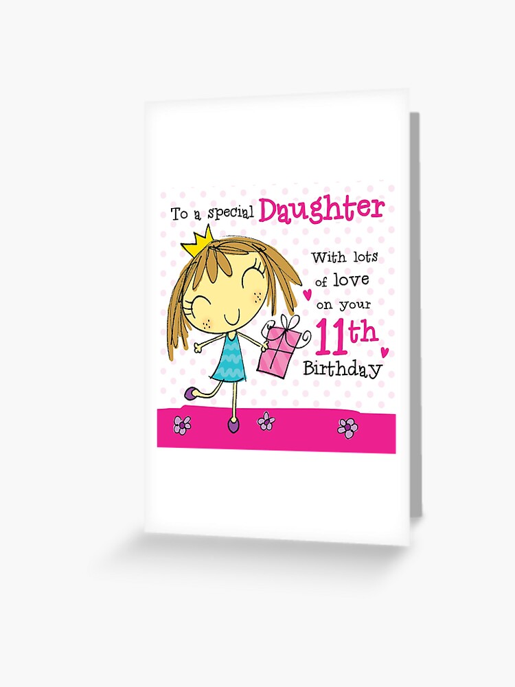 "To a Special Daughter 11th Birthday Cute little pink princess ...