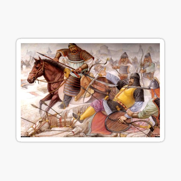 "Mongols battle " Sticker for Sale by VISNJAST | Redbubble