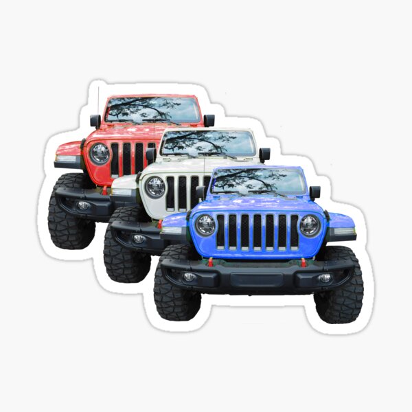 Jeep Red White And Blue Stickers | Redbubble