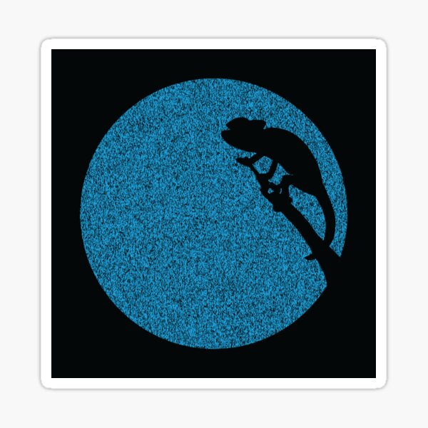 "Minimalist Distressed Blue Chameleon Moon" Sticker for Sale by pelagio ...