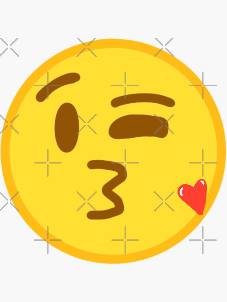 "Kissing face emoji sticker" Sticker by Procreatepinky | Redbubble