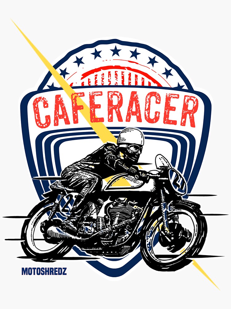 "Cafe Racer Logo" Sticker for Sale by motoshredz | Redbubble