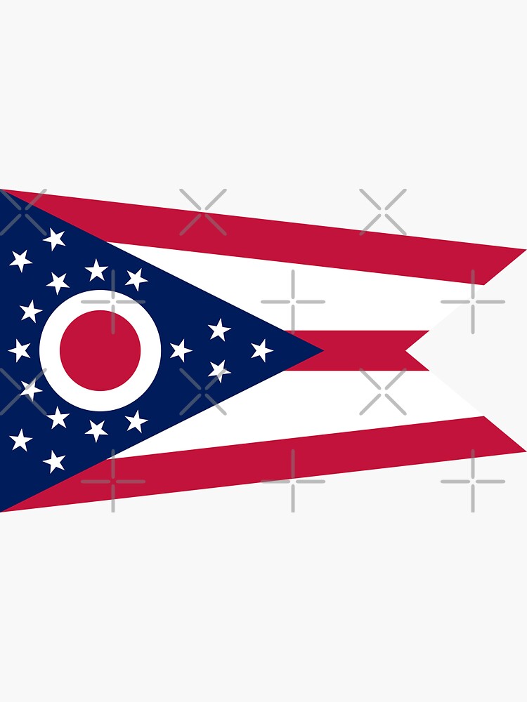 "Flag of Ohio / OH / Ohian / Ohioan Official State Flag (USA)" Sticker ...