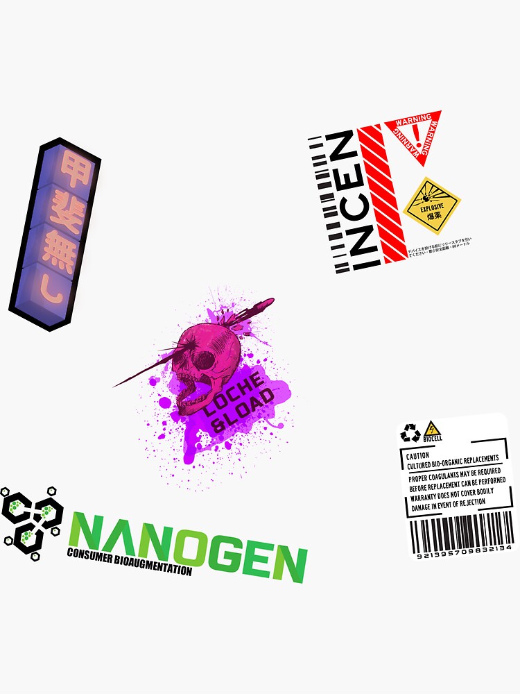 "Cyberpunk Sticker Pack 3" Sticker von JaxiPup | Redbubble
