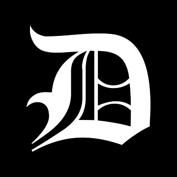 "D - Old English Initial White Letter D" Sticker for Sale by Typeglyphs ...