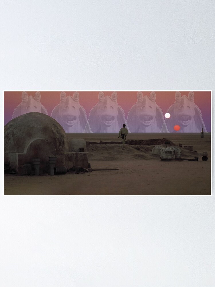"Luke and Jar Jar Binks" Poster for Sale by sahhraah | Redbubble