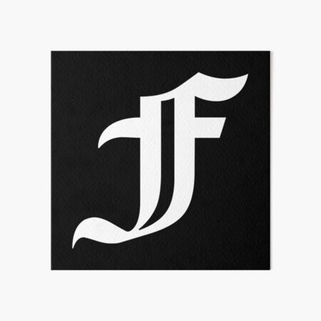 "F – Old English Initial White Letter F" Art Board Print for Sale by ...