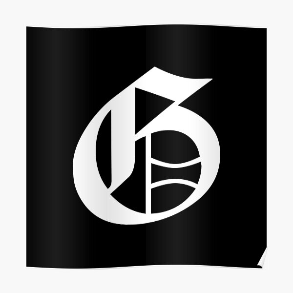"G – Old English Initial White Letter G" Poster by Typeglyphs | Redbubble