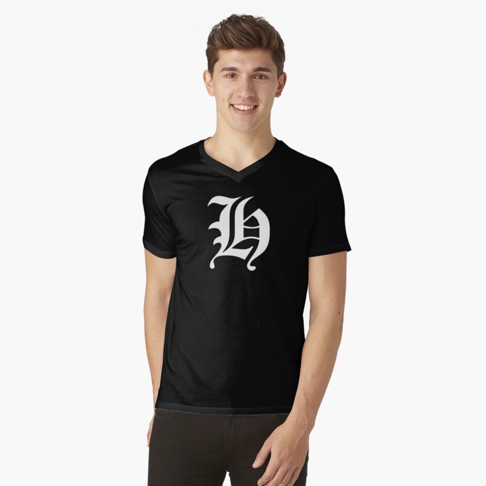 "H – Old English Initial White Letter H" Sticker for Sale by Typeglyphs ...