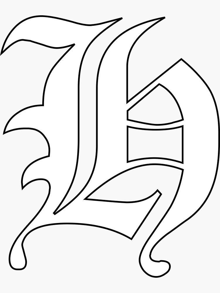 "H – Old English Initial White Letter H" Sticker for Sale by Typeglyphs ...