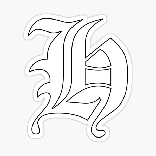 "H – Old English Initial White Letter H" Sticker for Sale by Typeglyphs ...