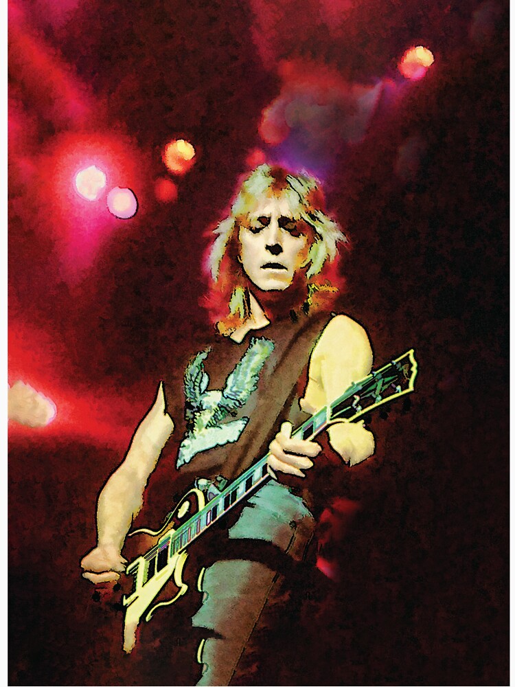 "Mick Ronson digital painting guitarist on stage " T-shirt for Sale by ...