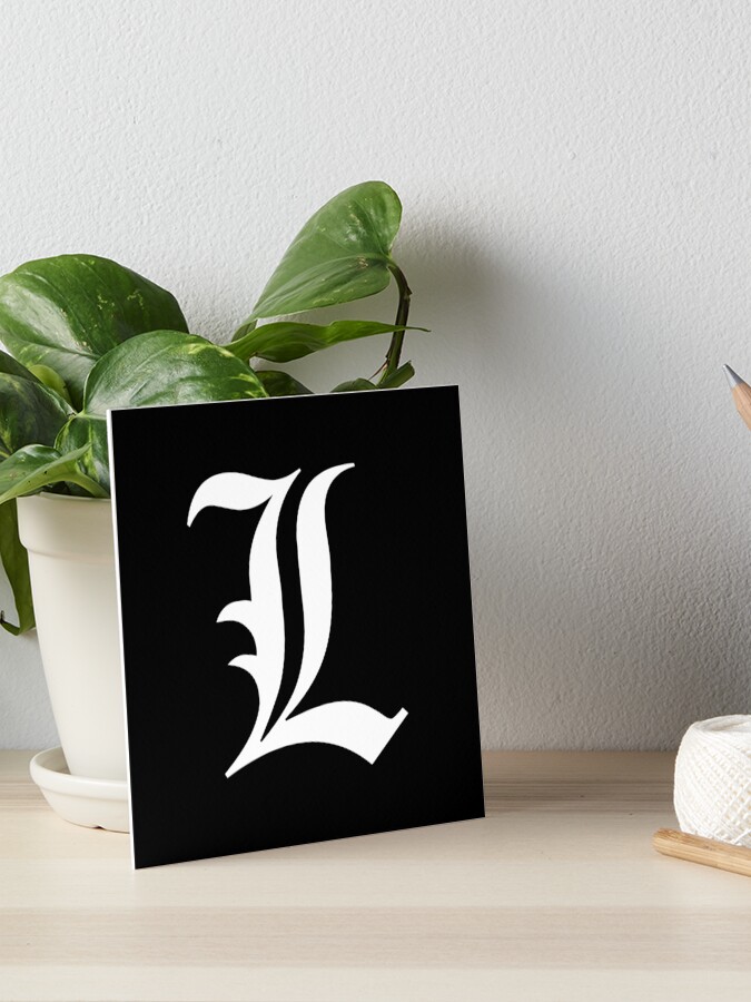 " L – Old English Initial White Letter L" Art Board Print for Sale by ...