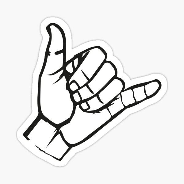 "Shaka Chill out hand sign" Sticker for Sale by OffbeetShirts | Redbubble