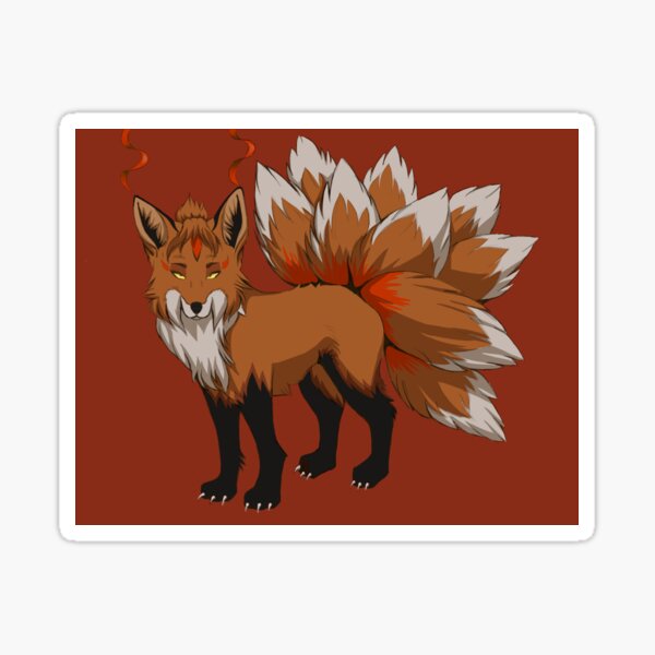 "Kitsune Nine Tails " Sticker by veeesart | Redbubble