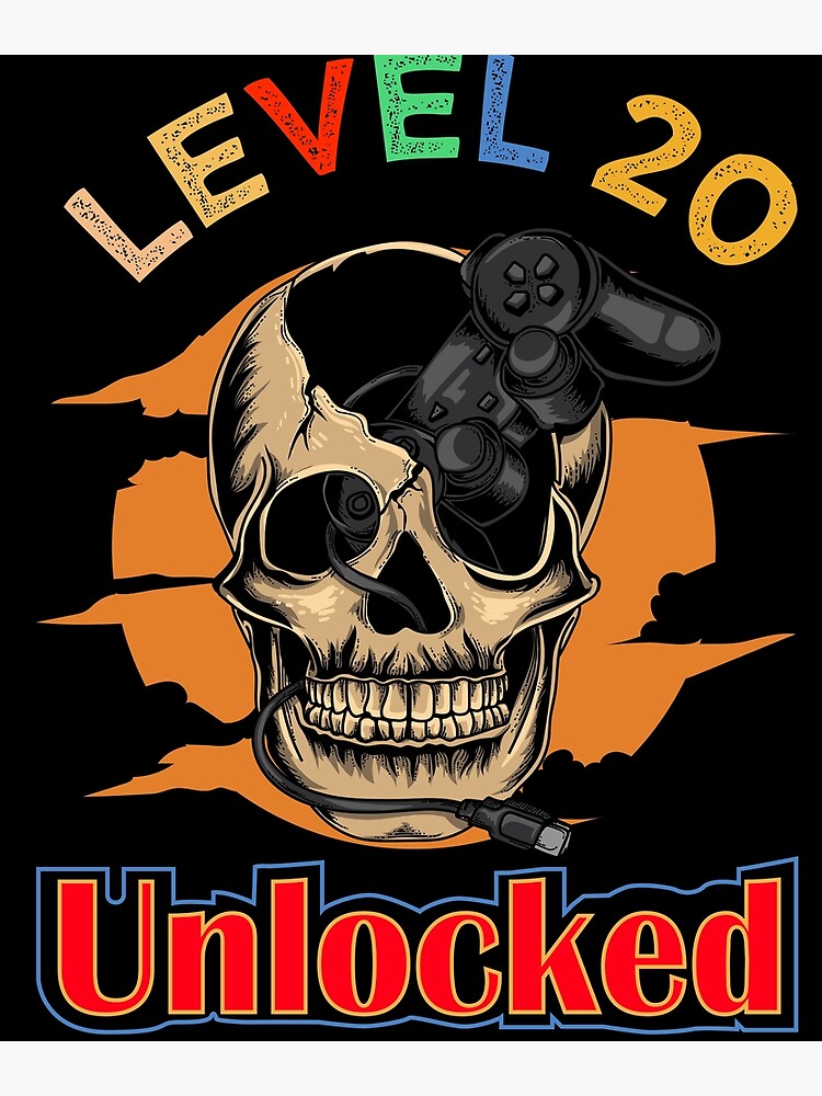 Póster «Nivel 20: 20 cumpleaños desbloqueado» de SKYbini | Redbubble