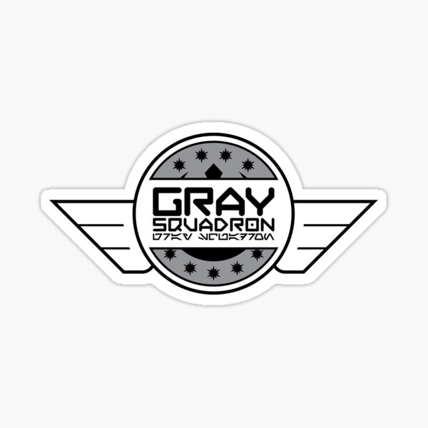 "Gray Squadron (Reversed) Logo" Sticker for Sale by DS-181-3 | Redbubble