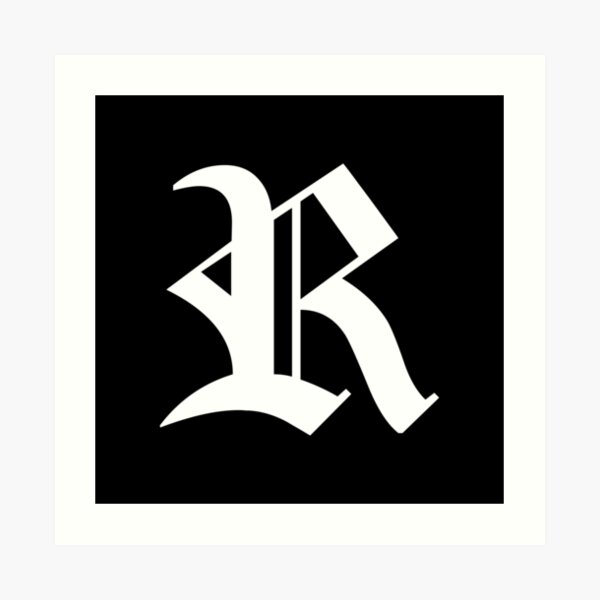 "R – Old English Initial White Letter R" Art Print for Sale by ...