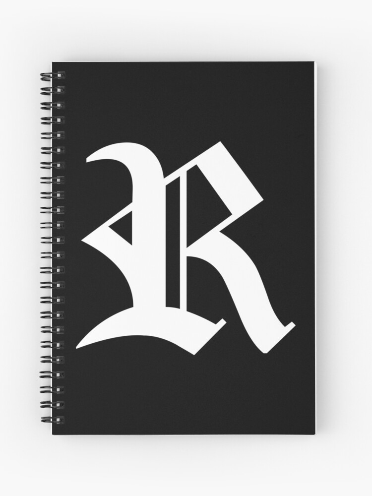 "R – Old English Initial White Letter R" Journal for Sale by Typeglyphs | Redbubble