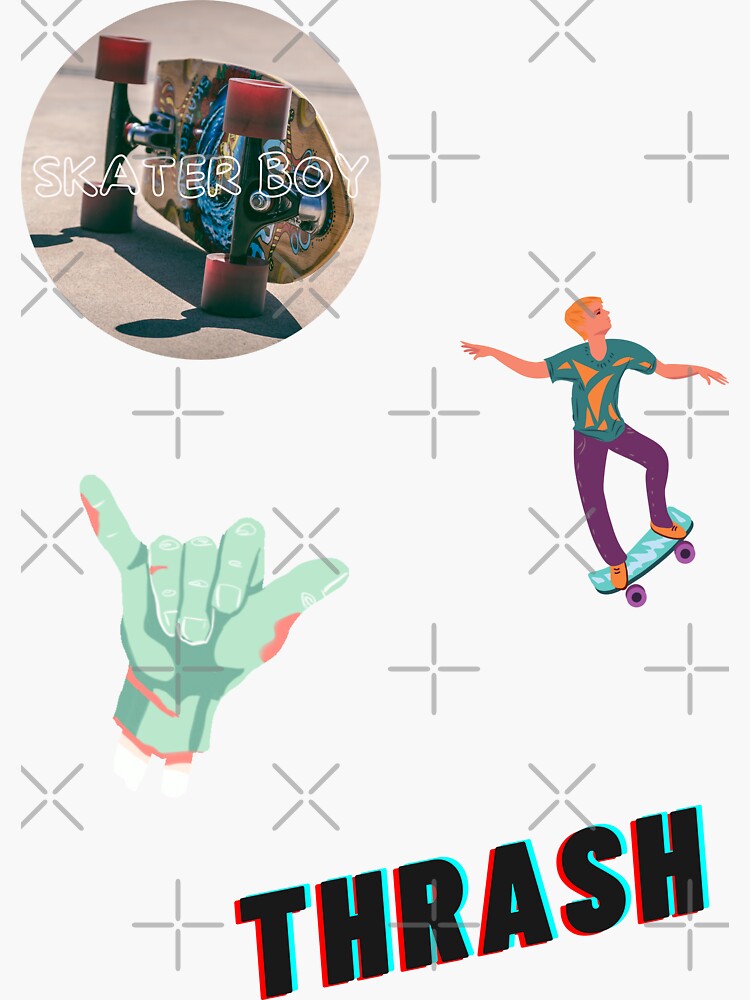 "Skater Boy Pack" Sticker for Sale by cosmicapparel | Redbubble