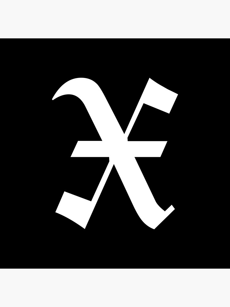 "X – Old English Initial White Letter X" Poster for Sale by Typeglyphs ...