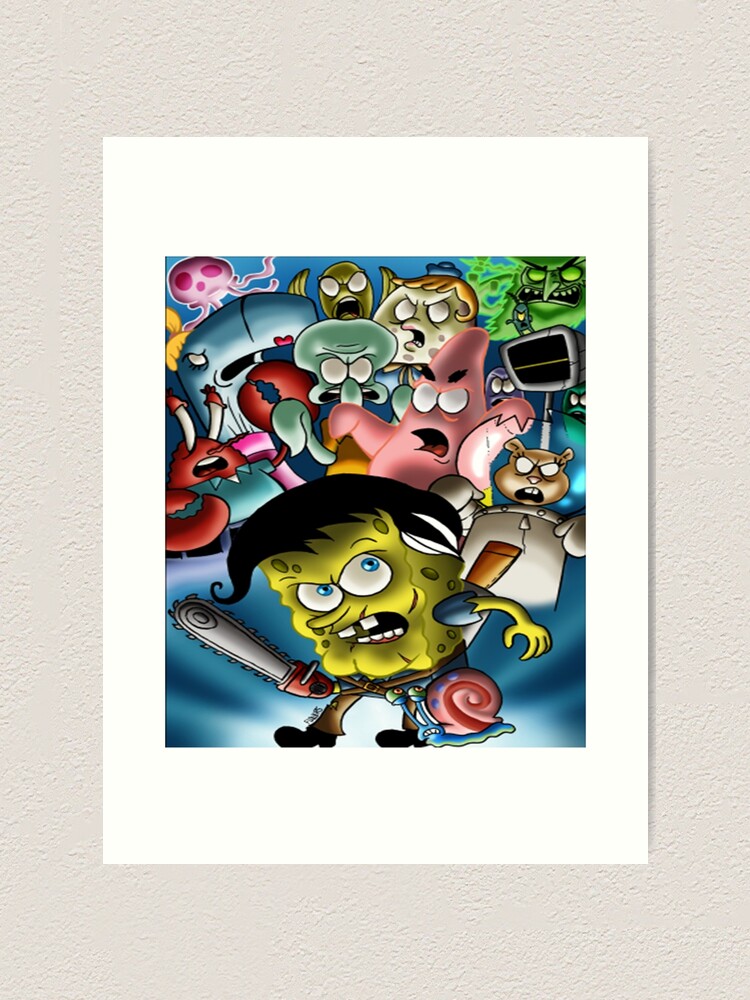 "Spongebob Evil Dead SpongeBob" Art Print for Sale by Omegae | Redbubble