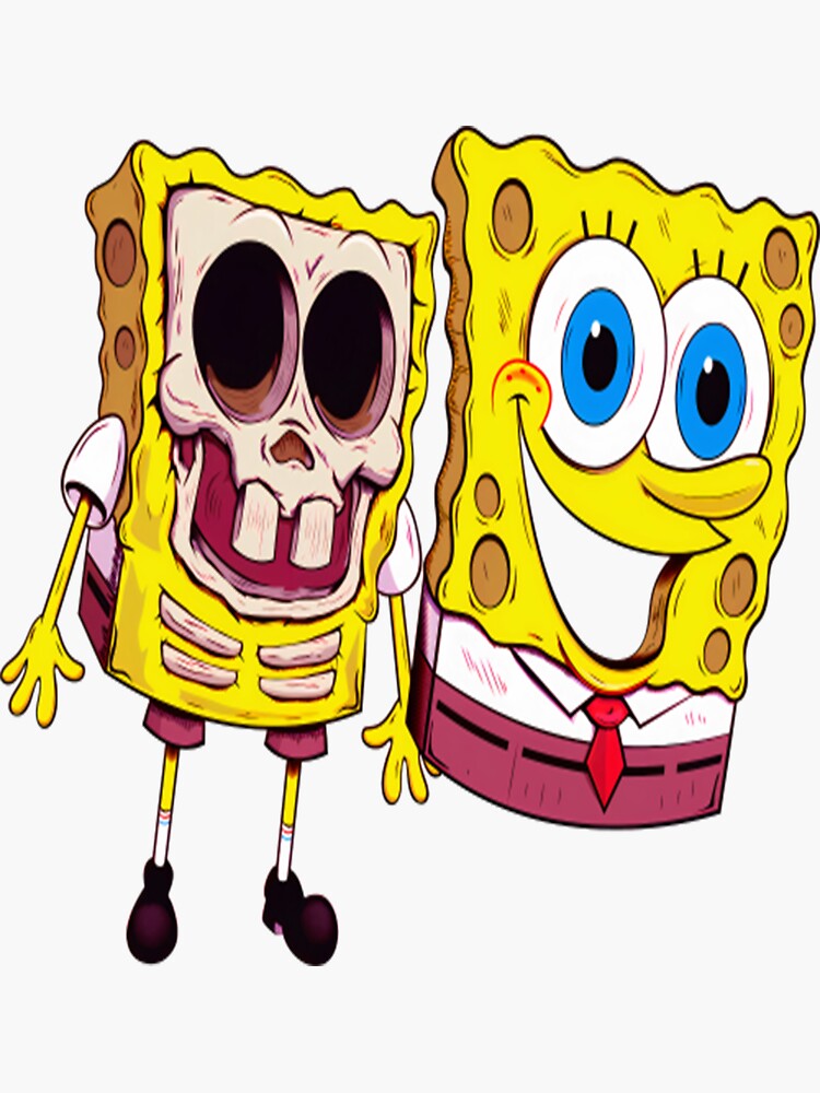 "Spongebob Squarepants Skeleton" Sticker by Omegae | Redbubble