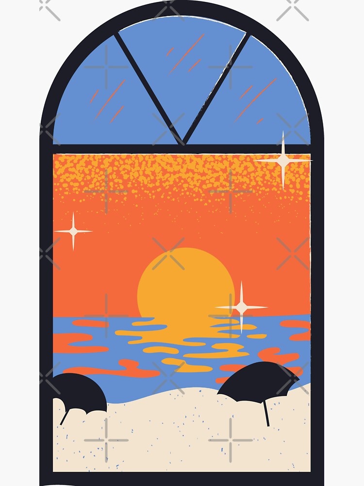 "Sunset through the window" Sticker for Sale by Dankio | Redbubble